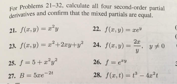 Solved Calculate all four second-order partial derivatives | Chegg.com
