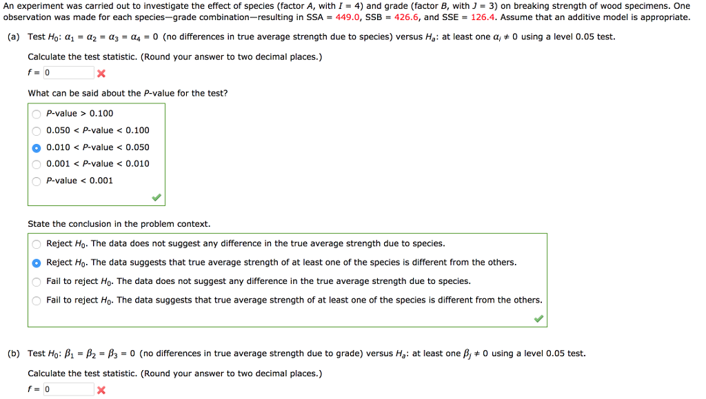 Solved An experiment was carried out to investigate the | Chegg.com