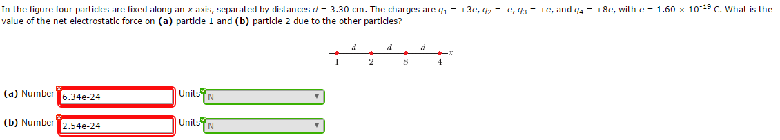 Solved In the figure four particles are fixed along an x | Chegg.com