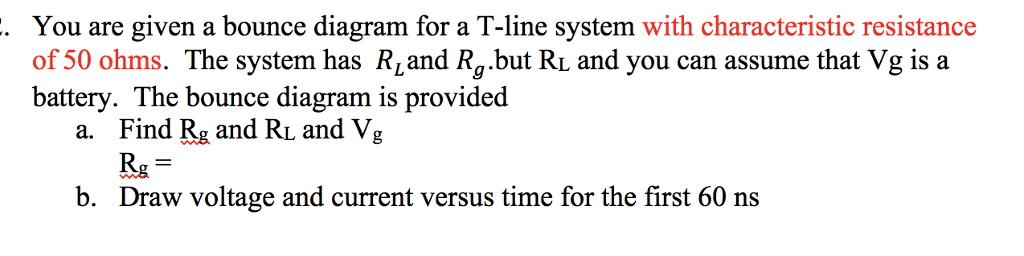 You are given a bounce diagram for a T-line system | Chegg.com