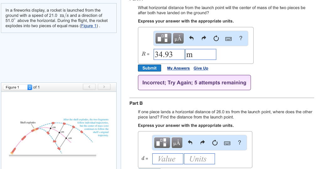 Solved In a fireworks display, a rocket is launched from the | Chegg.com