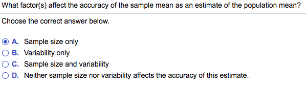 Solved What? factor(s) affect the accuracy of the sample | Chegg.com