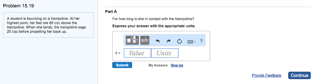 Solved A student is bouncing on a trampoline. At her highest | Chegg.com