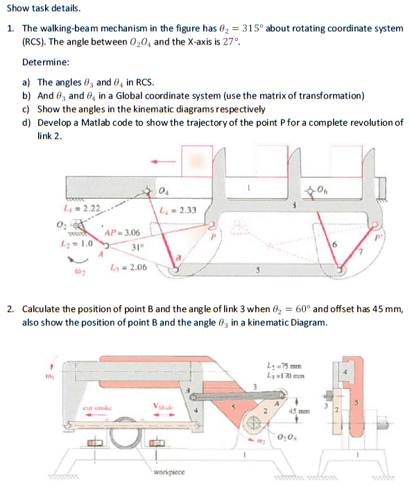 Solved The walking-beam mechanism in the figure has theta_2 | Chegg.com