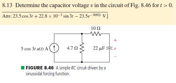 Solved Determine the capacitor voltage v in the circuit of | Chegg.com