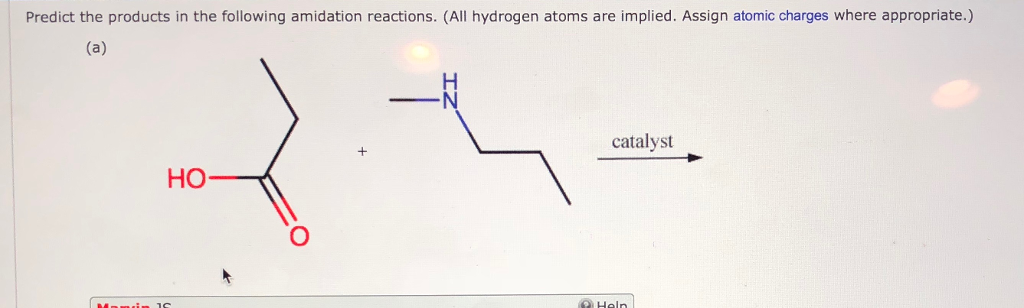 Solved Predict the products in the following amidation | Chegg.com