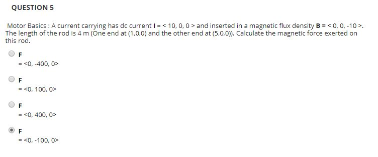 Solved QUESTION 5 Motor Basics : A current carrying has dc | Chegg.com