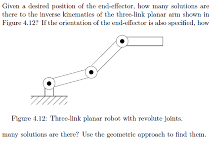 Solved Given a desired position of the end-effector, how | Chegg.com