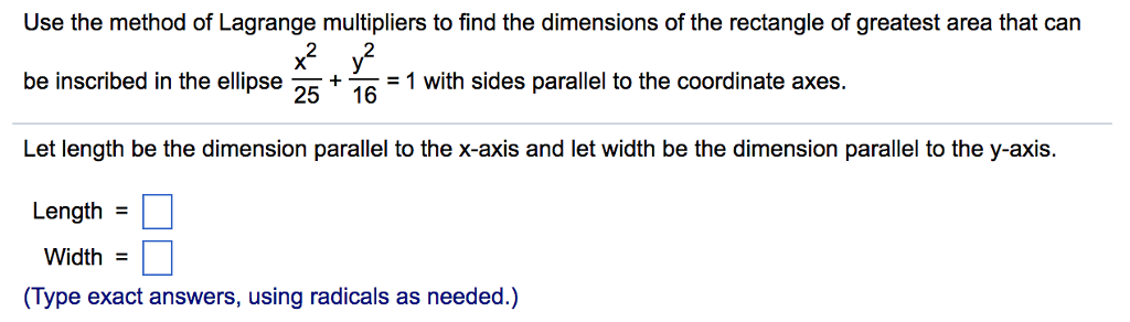 Solved Use the method of Lagrange multipliers to find the | Chegg.com