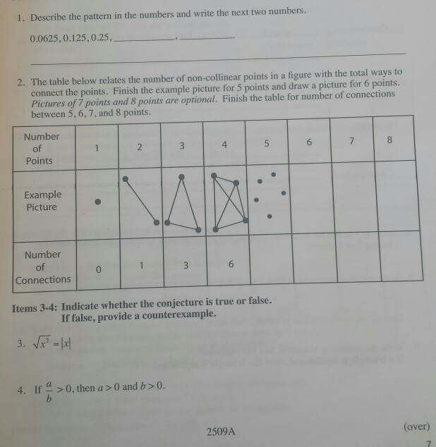 Solved 1. Describe the pattern in the numbers and write the | Chegg.com