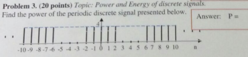 Solved Topic: Power and Energy of discrete signals. Find | Chegg.com