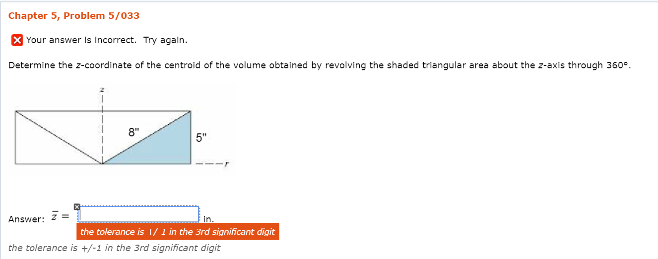 Solved Determine the z-coordinate of the centroid of the | Chegg.com