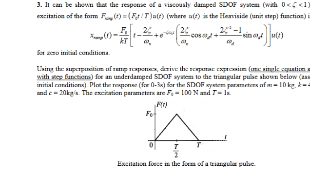 3. It can be shown that the response of a viscously | Chegg.com