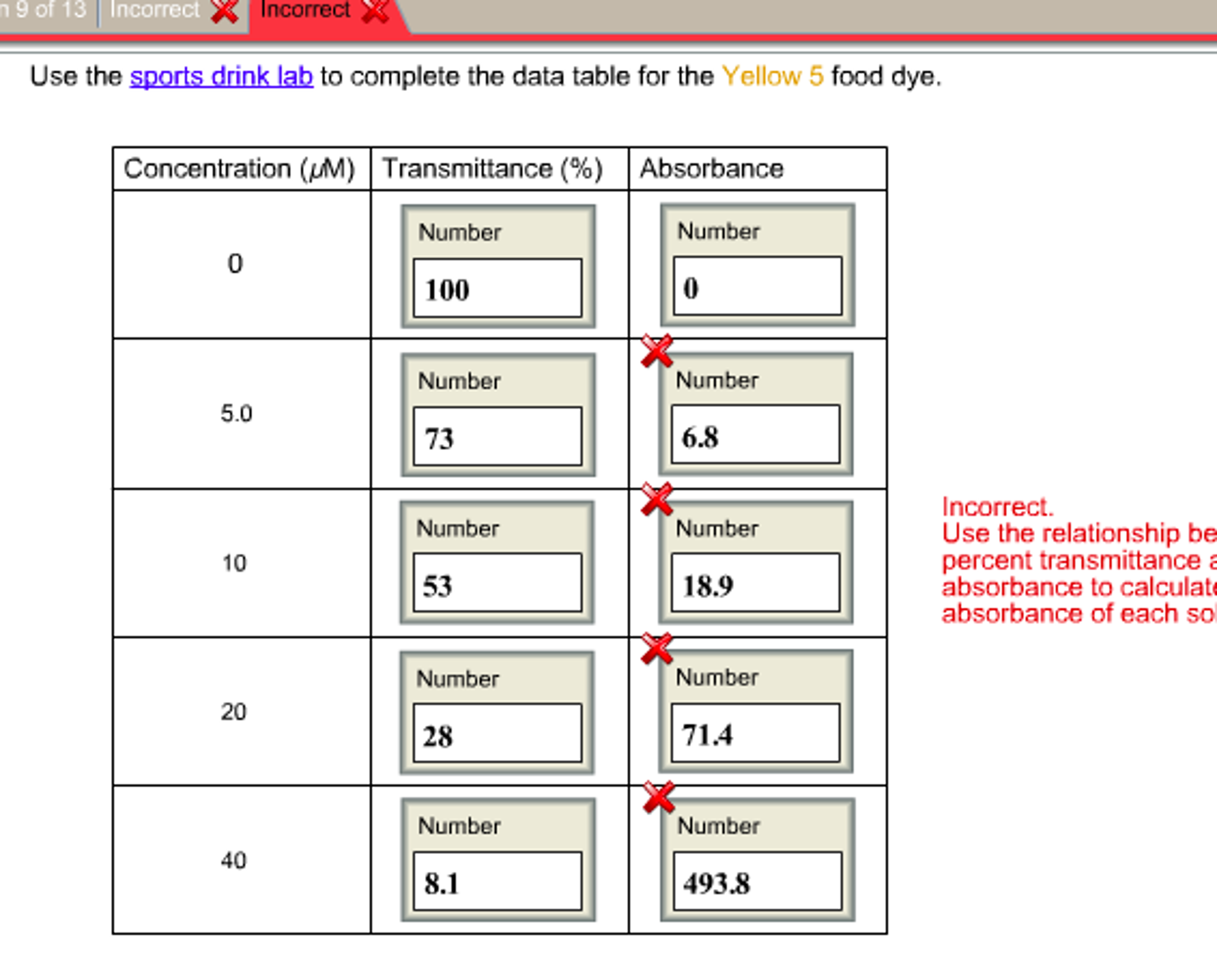Solved Use the sports drink lab to complete the data table | Chegg.com