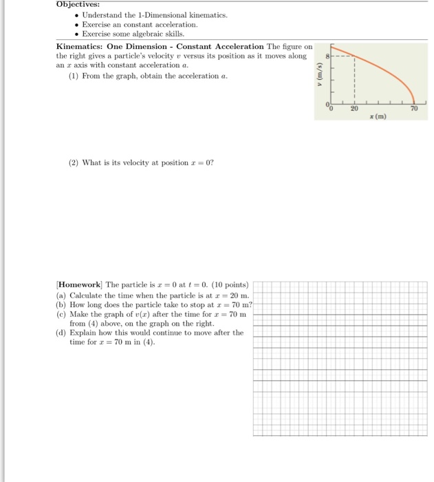 Solved Understand the 1-Dimensional kinematics. Exercise an | Chegg.com