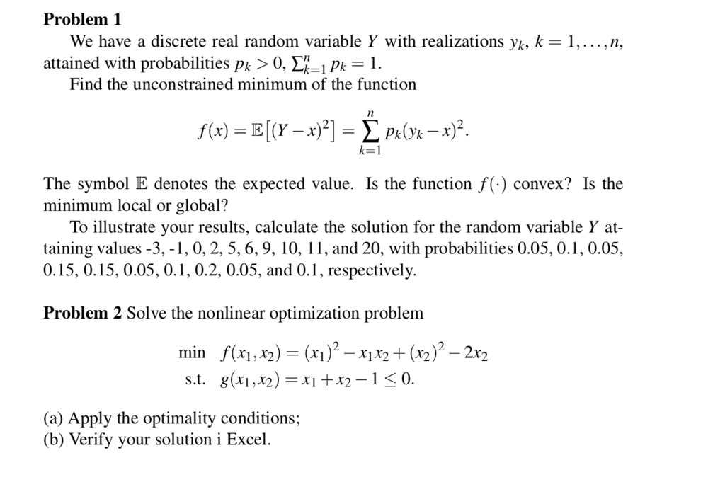 Problem 1 We Have A Discrete Real Random Variable Y