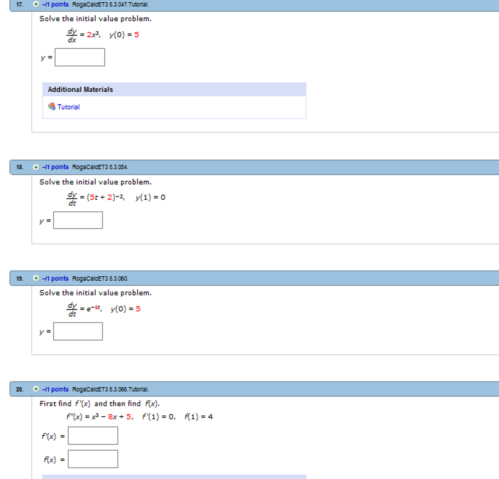Solved Solve the initial value problem. dy/dx = 2x^3, y(0)= | Chegg.com