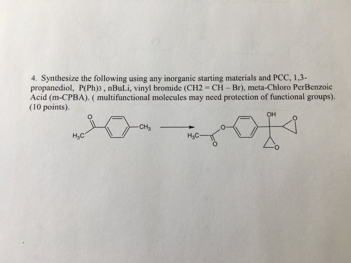 Solved Synthesize the following using any inorganic starting | Chegg.com
