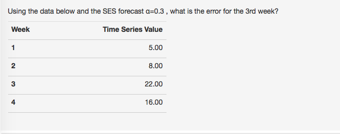 Solved Using The Data Below And The Ses Forecast A 0 3