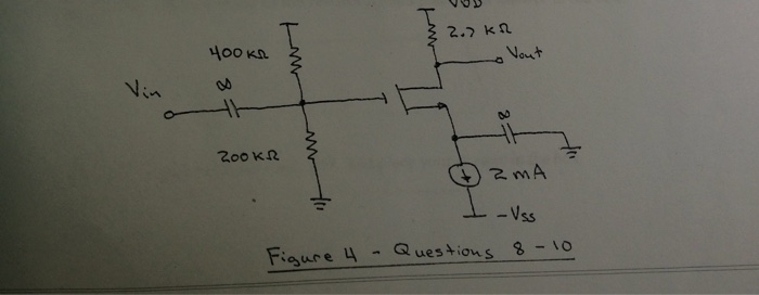 Solved Questions 8 -10: Consider the amplifier circuit shown | Chegg.com