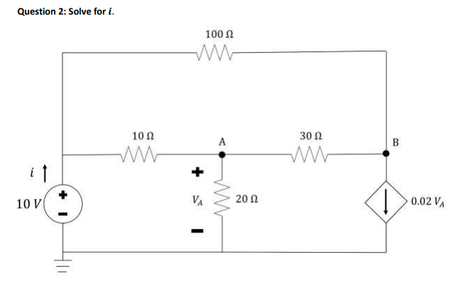 Solved Question 1: Solve for the voltages at node A and node | Chegg.com