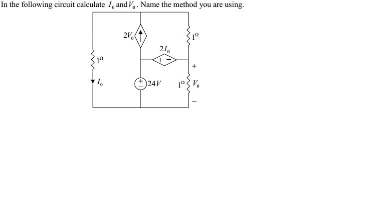 Solved In the following circuit calculate I0 and V0. Name | Chegg.com