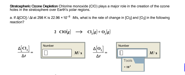 Solved Stratospheric Ozone Depletion Chlorine monoxide (CIO) | Chegg.com