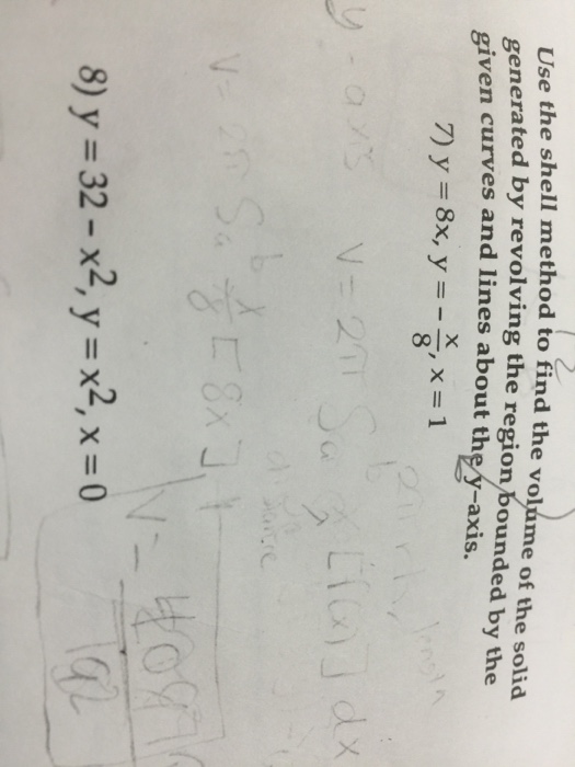 Solved Use the shell method to find the volume of the solid | Chegg.com