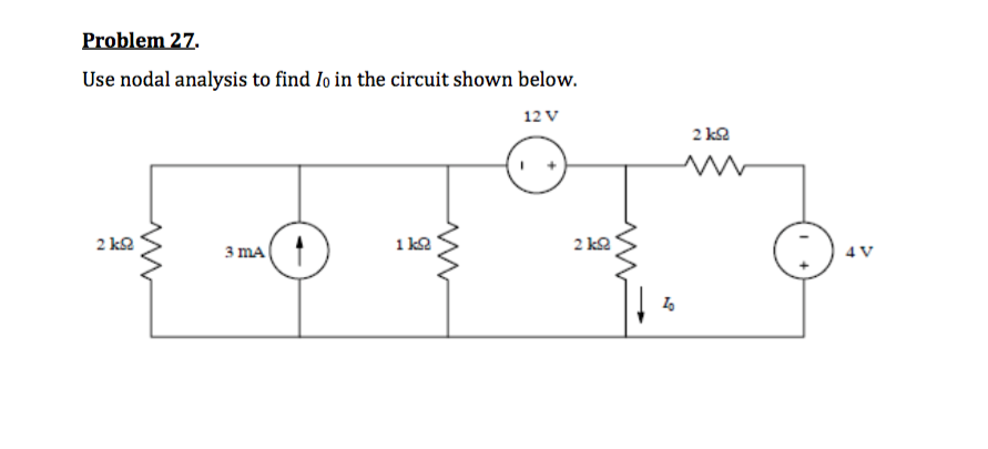 Solved Use nodal analysis to find I_0 in the circuit shown | Chegg.com