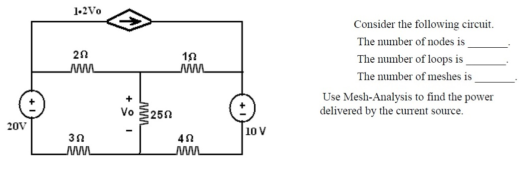 Solved Consider the following circuit. The number of nodes | Chegg.com