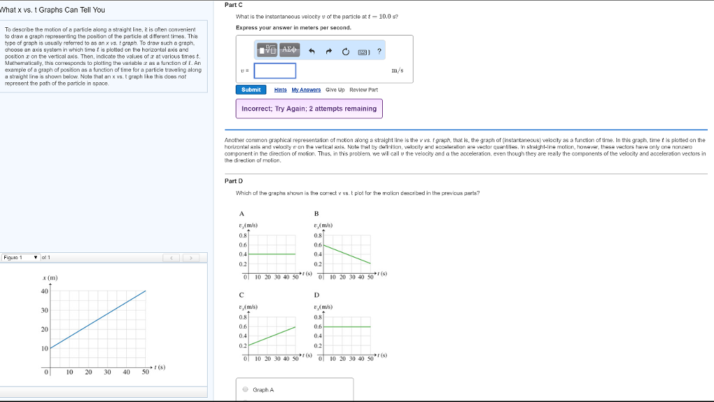 Solved What x vs. t Graphs Can Tell You To describe the | Chegg.com