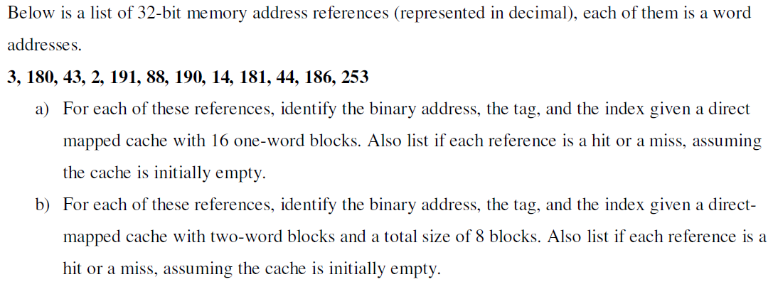 Below is a list of 32-bit memory address references | Chegg.com