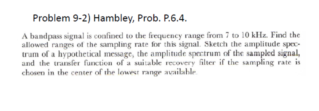 Solved A bandpass signal is confined to the frequency range | Chegg.com