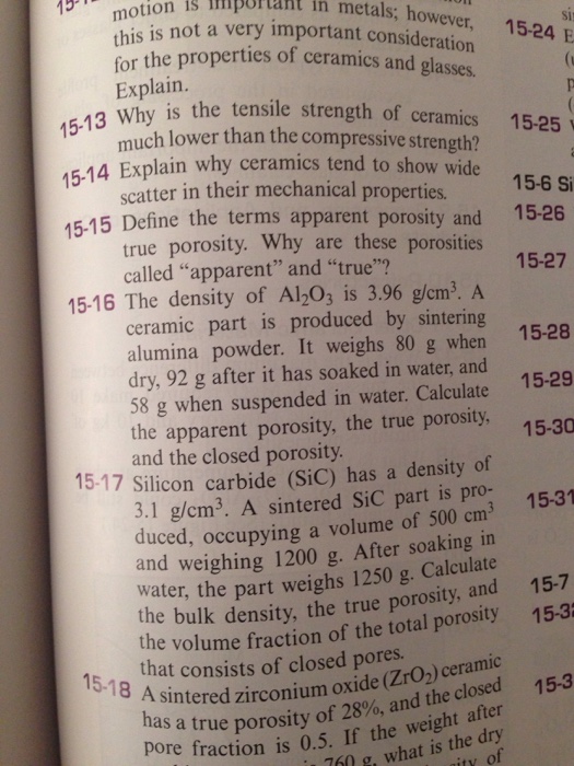 Solved Why is the tensile strength of ceramics much lower | Chegg.com