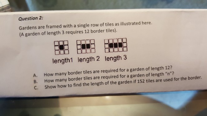 Solved Question 2: Gardens are framed with a single row of | Chegg.com