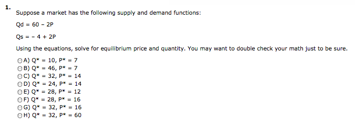 Solved Suppose a market has the following supply and demand | Chegg.com