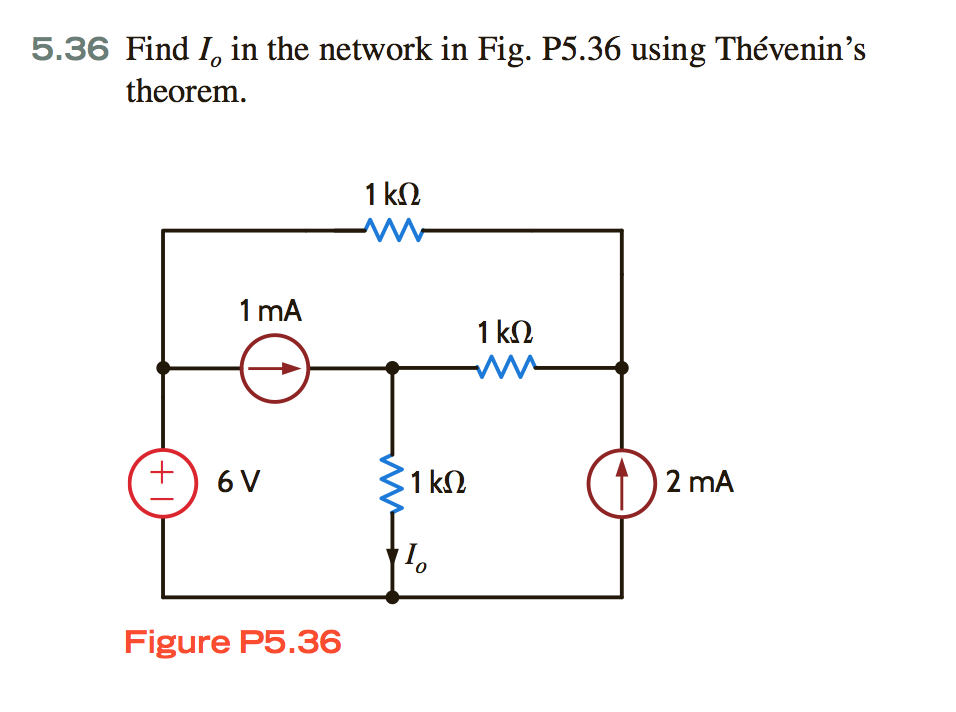 Solved Find I_o in the network in Fig. P5.36 using | Chegg.com
