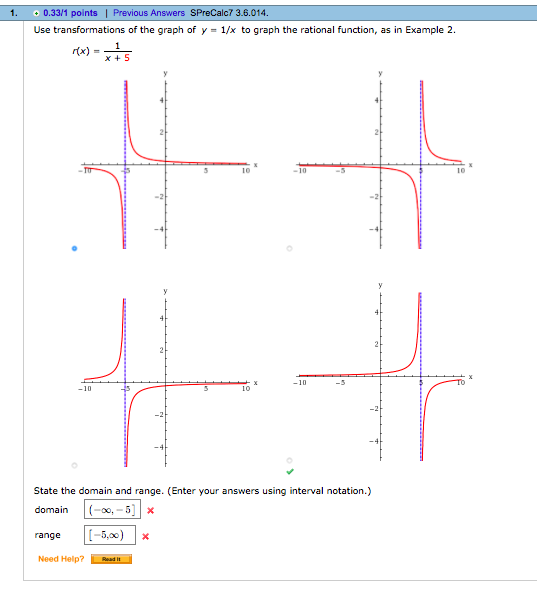 Solved State the domain and range. (Enter your answers using | Chegg.com