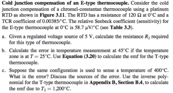Solved Consider the cold junction compensation of a | Chegg.com