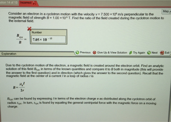 Solved Consider an electron in a cyclotron motion with the | Chegg.com