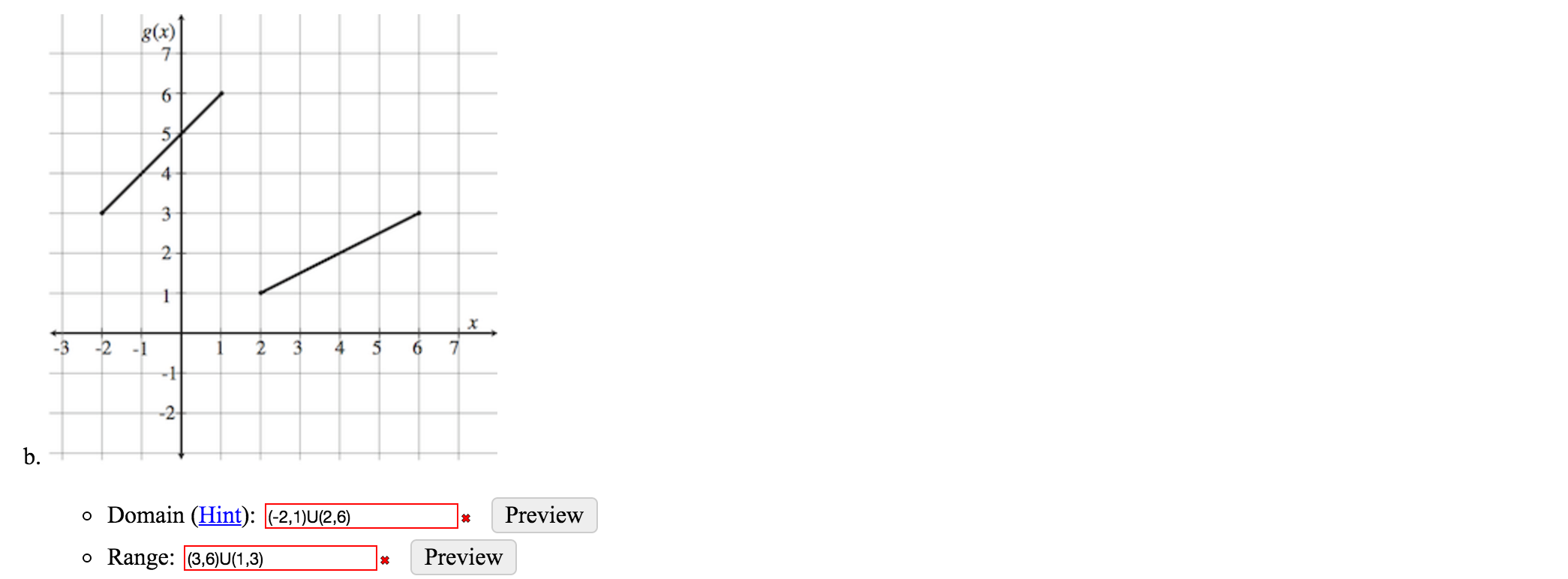 Solved Determine the domain and range of the following | Chegg.com