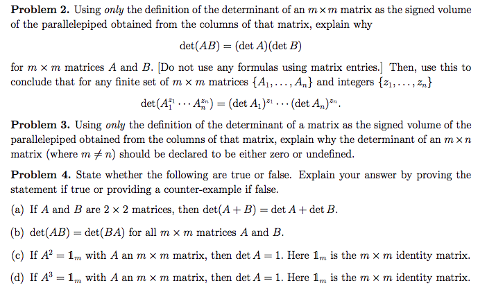 Solved Problem 2. Using only the definition of the | Chegg.com