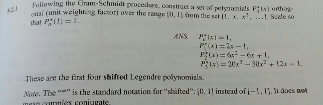 Solved the Gram-Schmidt procedure, construct a set of | Chegg.com
