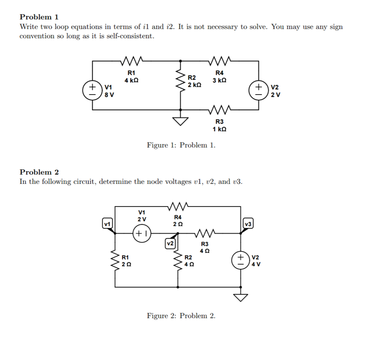 Solved Write two loop equations in terms of i1 and i2. It is | Chegg.com