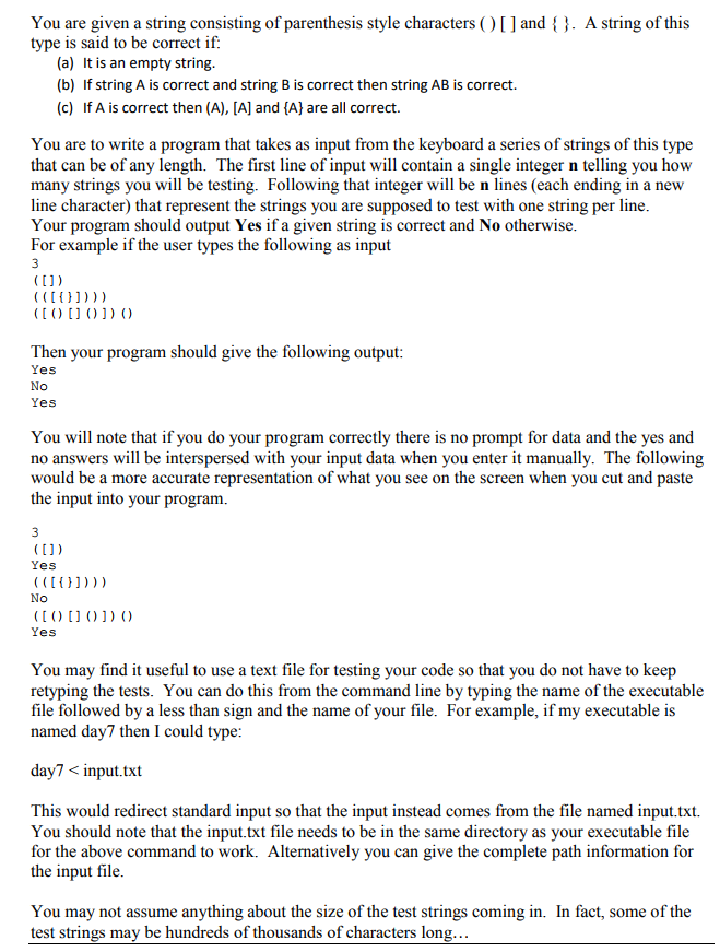 You are given a string consisting of parenthesis | Chegg.com