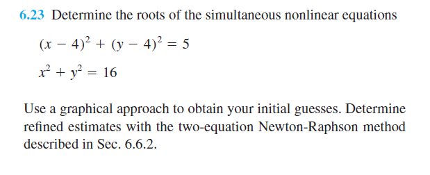 6 23 Determine The Roots Of The Simultaneous