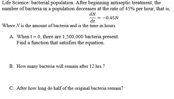 Solved Life Science: bacterial population. After beginning | Chegg.com