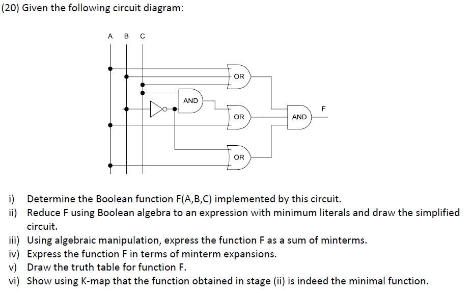 Solved Given the following circuit diagram: Determine the | Chegg.com