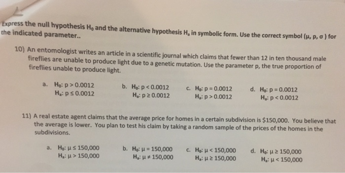 Solved press the null hypothesis Ho and the alternative | Chegg.com