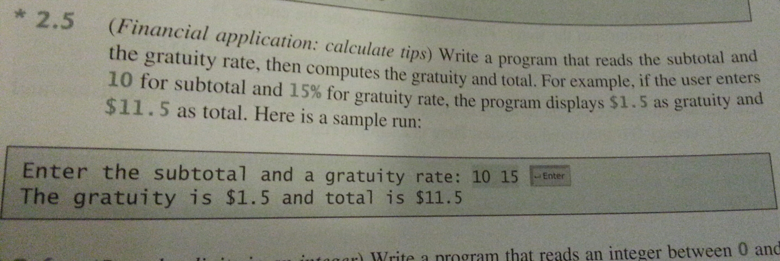 Solved Write a program that reads the subtotal and tge | Chegg.com